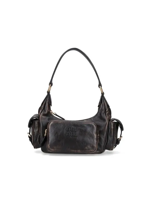 Miu Miu Small 'pocket' Shoulder Bag - Brown