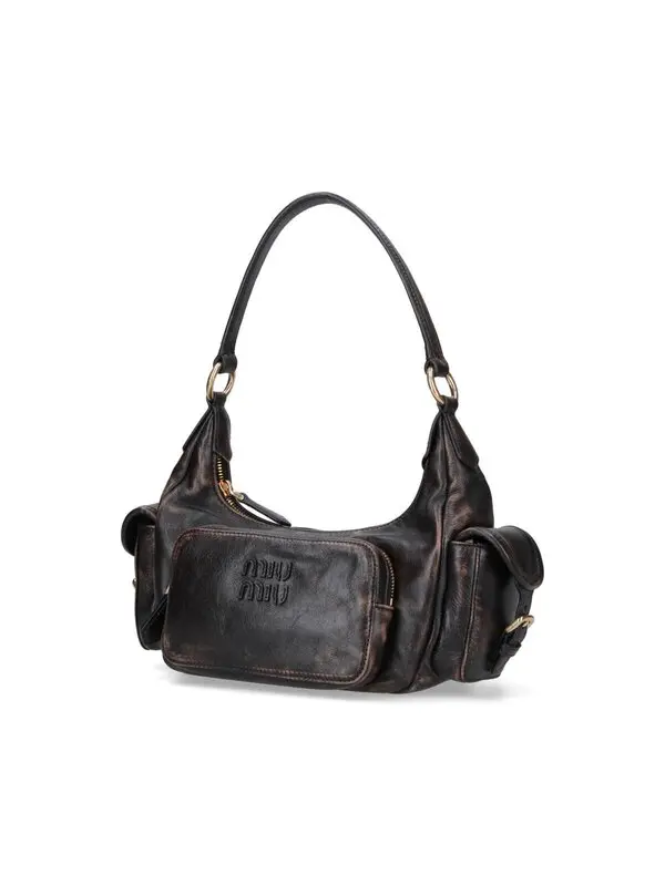 Miu Miu Small 'pocket' Shoulder Bag - Brown