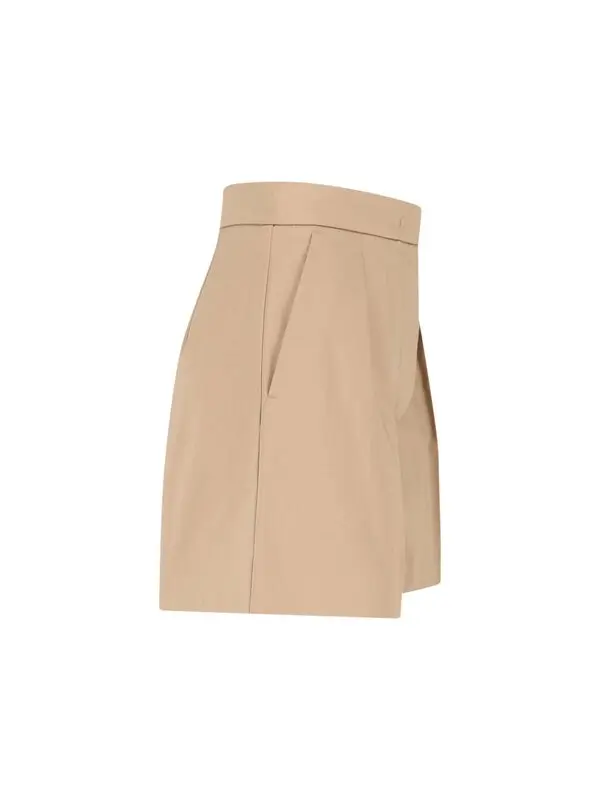 Max Mara Cotton Satin Shorts - Beige