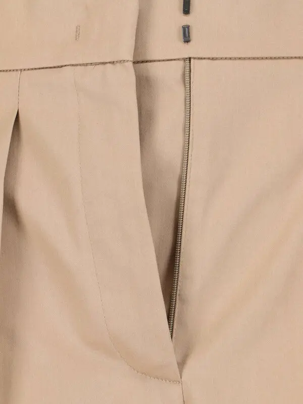 Max Mara Cotton Satin Shorts - Beige