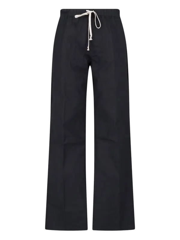 Rick Owens Wide Cotton Pants - Black