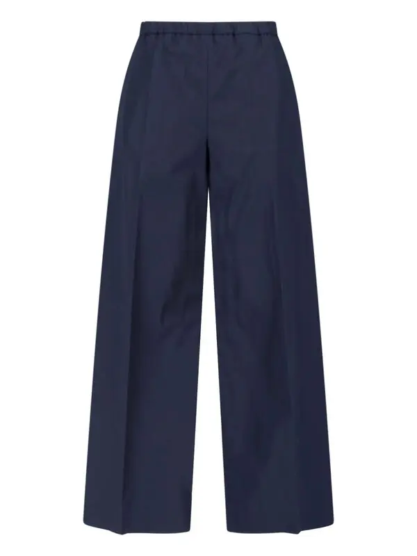 Moncler Wide Leg Cotton Trousers - Blue