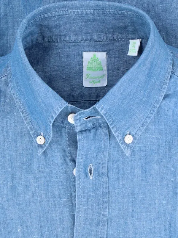 FINAMORE 1925 Denim Shirt "zurigo - Light Blue