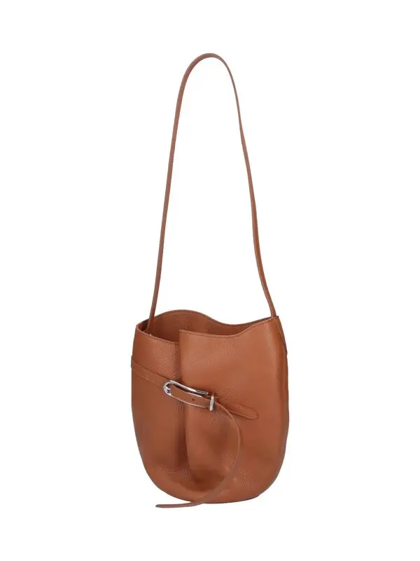 LIFFNER Medium Belted Bucket Bag In Hammered Calf Leather