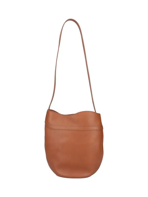 LIFFNER Medium Belted Bucket Bag In Hammered Calf Leather