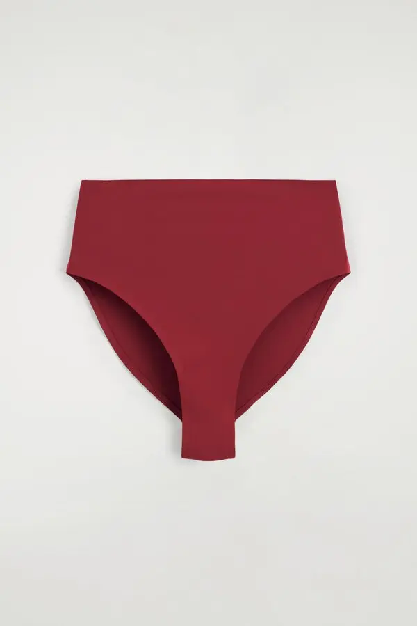 Cos Bonded-scuba High-waisted Bikini Briefs - Red