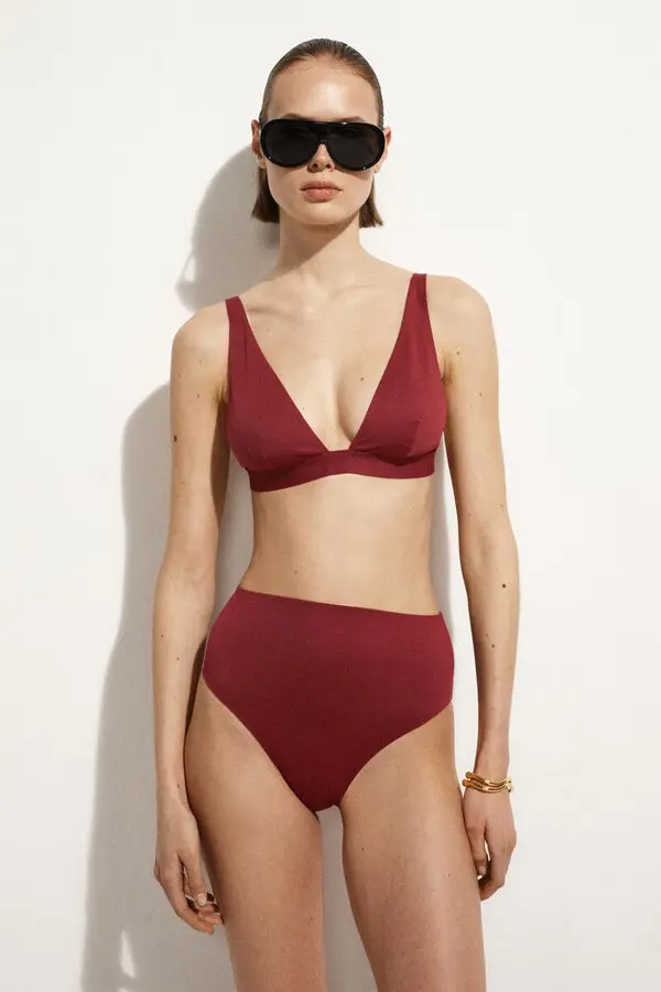 Cos Bonded Scuba High-waisted Bikini Briefs - Red