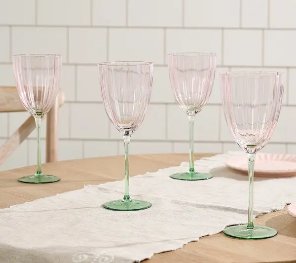 ODE TO COLOR By Lori Weitzner S/4 Petal Wine Glasses - One-color