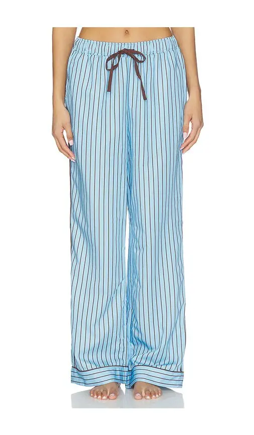 HOMMEY Pajama Pant In Blue - Iced Chocolate Stripes