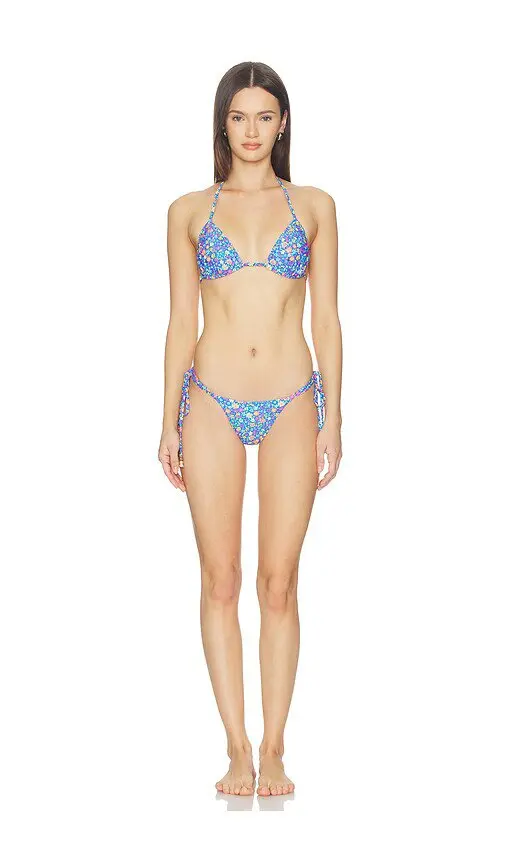 KULANI KINIS Thong Side Tie Bikini Bottom - Electric Bloom