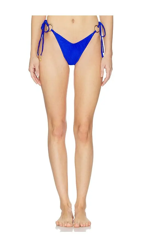 KULANI KINIS Ring Cheeky Tie Bikini Bottom - Blue Lagoon