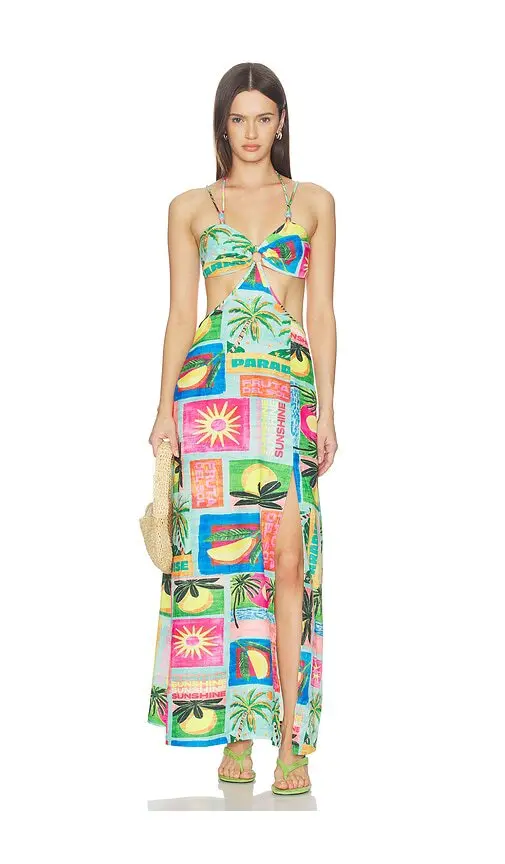 KULANI KINIS Beaded Cut Out Maxi Dress - Ocean Honey