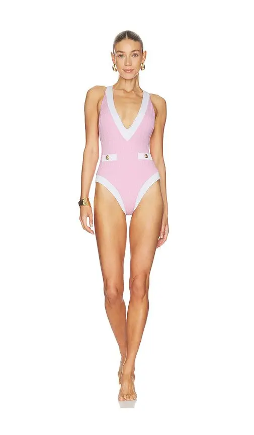 L'Agence Lisa Plunge One-piece - Blush