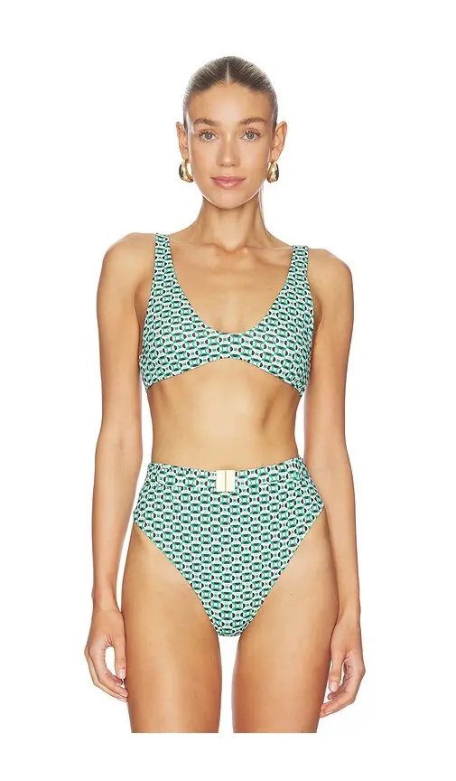 LA PORTE Kaleigh Top - Catamaran Geo Print