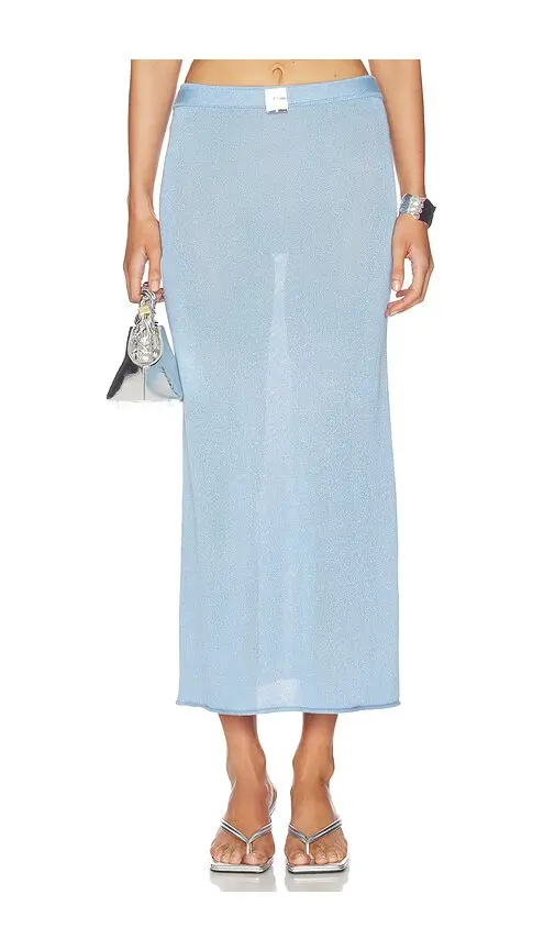 LA PORTE Sonya Knit Skirt In Baby Blue - Sky Blue