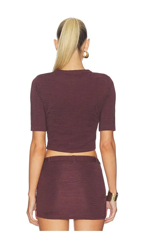 LA PORTE Lisa Cropped Cardigan - Fudge