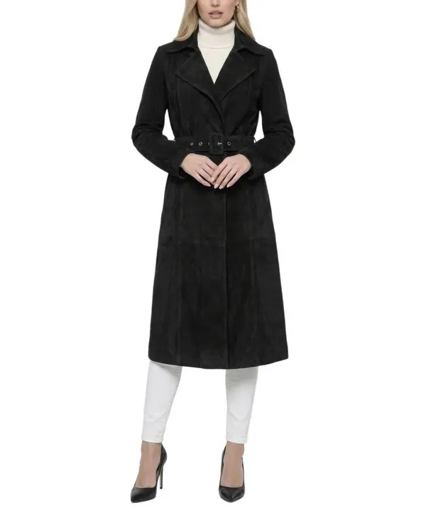 Gorski Metis Suede Belted Trench Coat