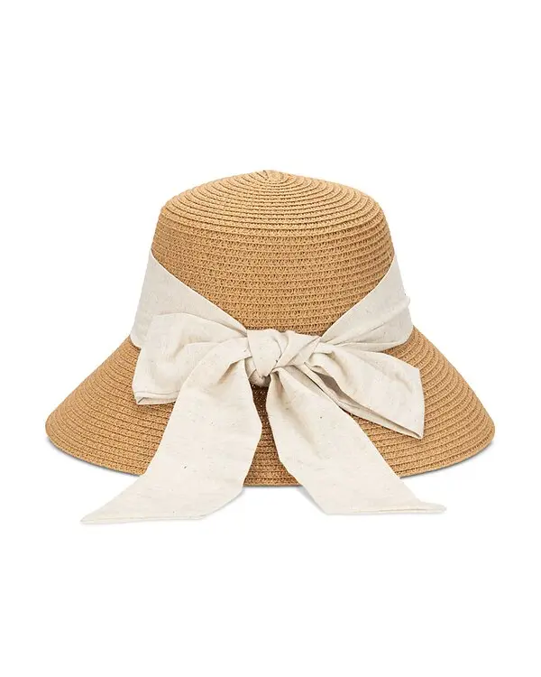 San Diego Hat Straw Hat With Scarf And Bow Detail - Natural