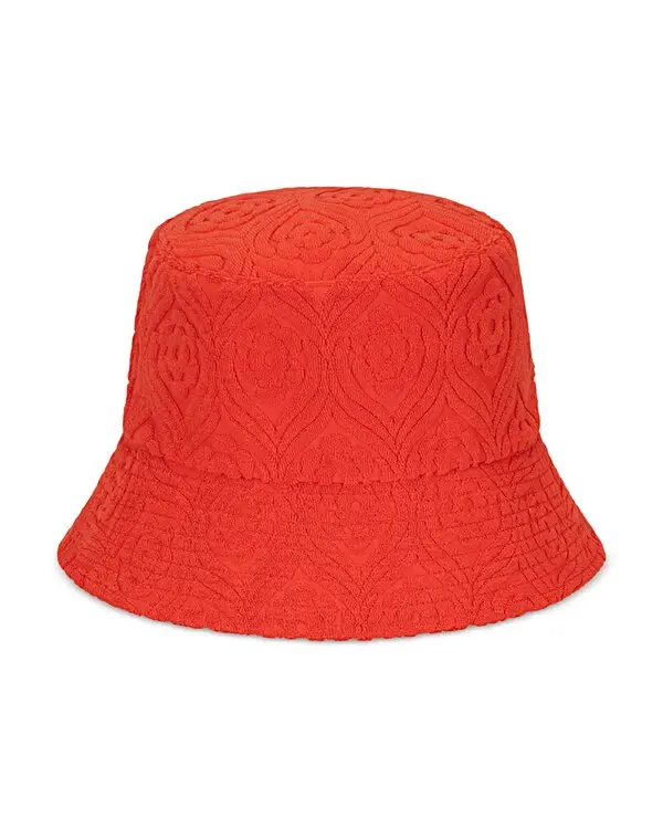Lack Of Color Palm Terry Cloth Bucket Hat - Red