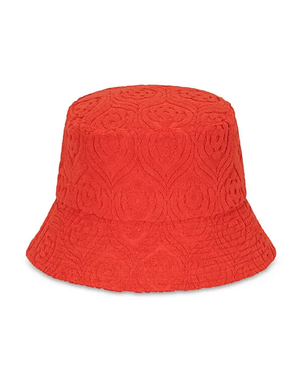 Lack Of Color Palm Terry Cloth Bucket Hat - Red