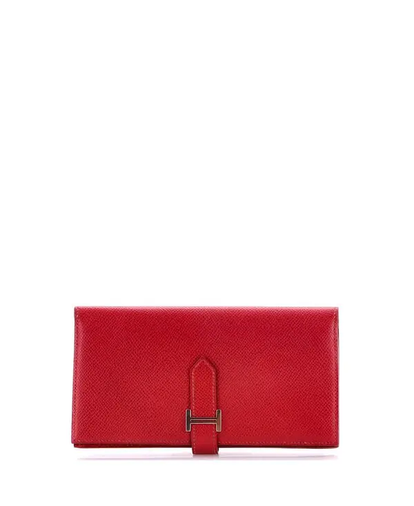 Hermès Long Bearn Wallet Epsom - Red