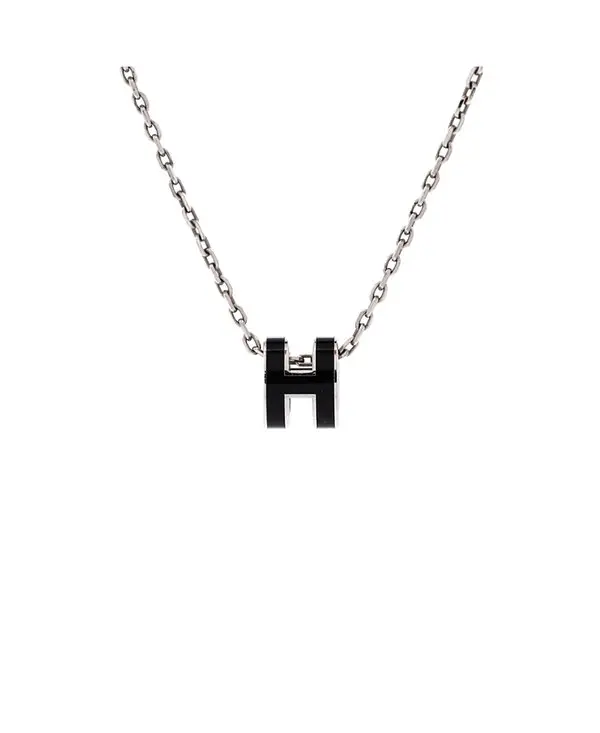 Hermès Mini Pop H Pendant Chain Necklace - Enamel/silver Tone