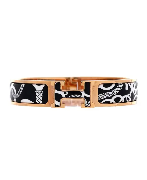 Hermès Printed Narrow Clic H Bracelet - Enamel