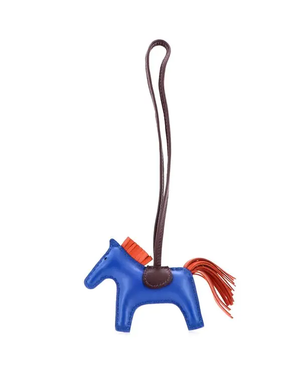 Hermès Pm Grigri Rodeo Bag Charm - Blue/ Blue/ Brown