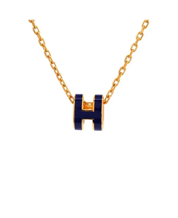Hermès Mini Pop H Pendant Chain Necklace Metal And Enamel, 16 - Enamel/silver Tone