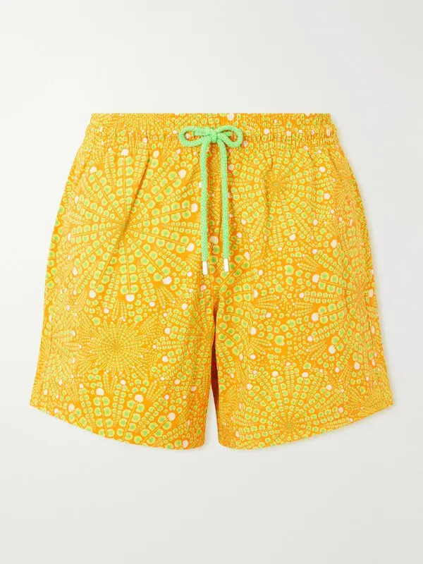 Vilebrequin Moorise Straight-leg Mid-length Printed Swim Shorts - Yellow