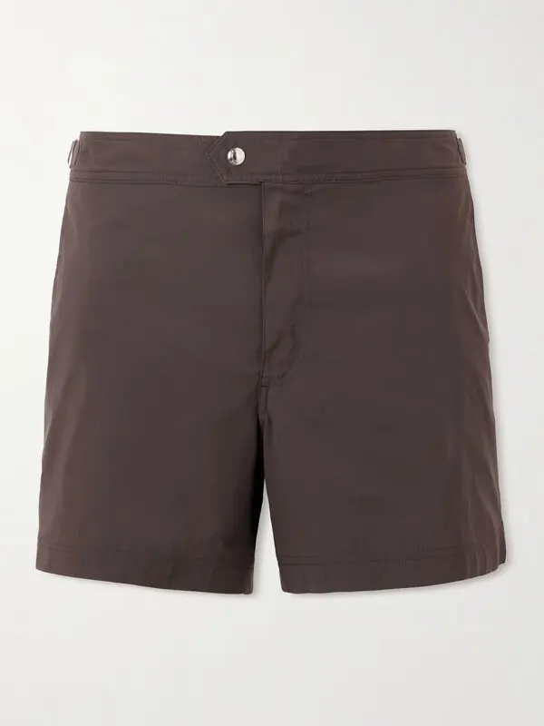 TOM FORD Straight-leg Mid-length Swim Shorts - Brown