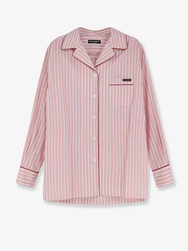Dolce & Gabbana Striped Cotton Pajama Shirt - Pink