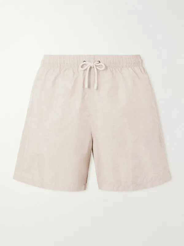 Canali Straight-leg Mid-length Swim Shorts - Neutrals