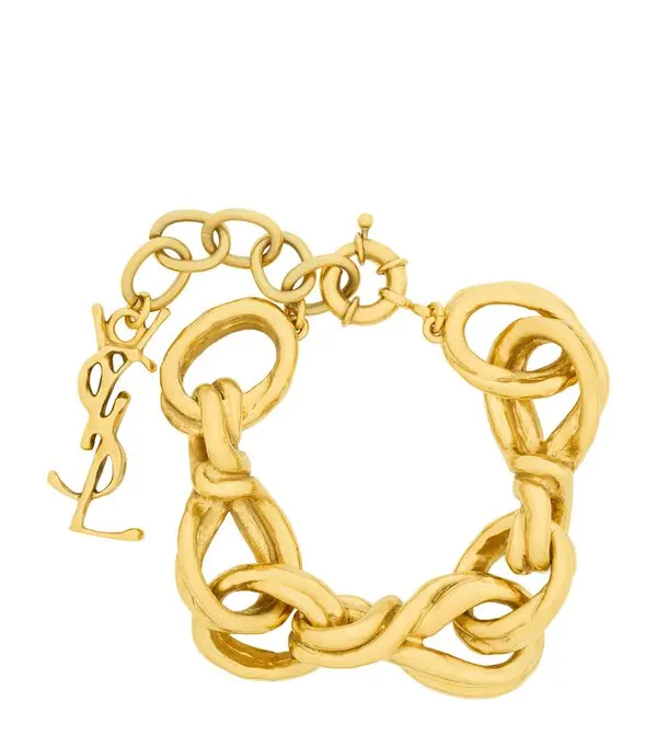 Saint Laurent Twisted Knit Chain Bracelet - Yellow
