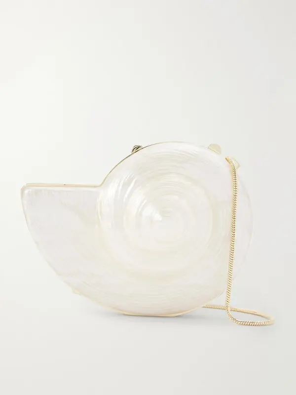 Simkhai Marion Shell Acrylic Clutch - Neutrals