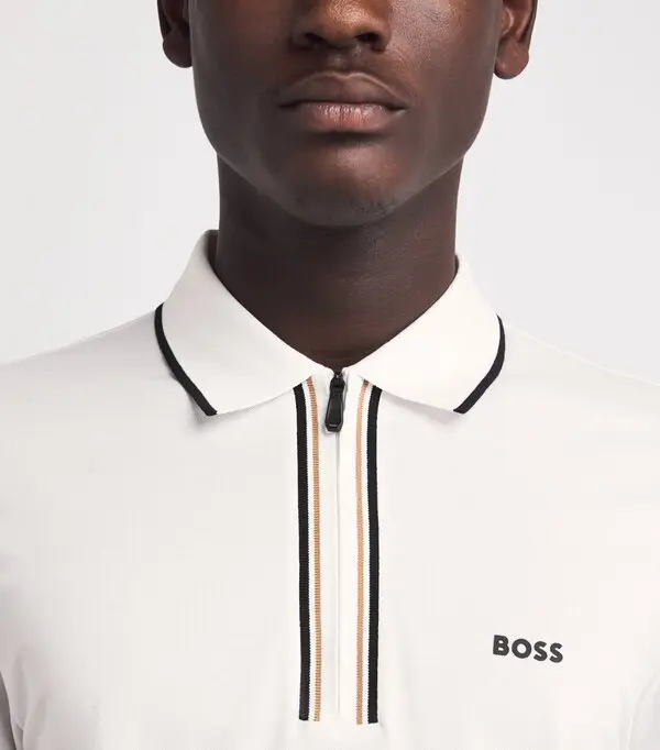 BOSS Stretch-cotton Philix Polo Shirt - White