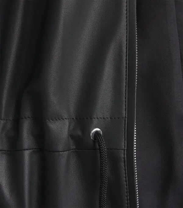 YVES SALOMON Lambskin Waterproof Hooded Cape Coat