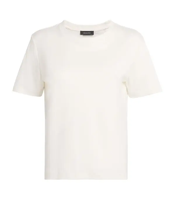 YVES SALOMON Pima Cotton-silk Interlock T-shirt - White