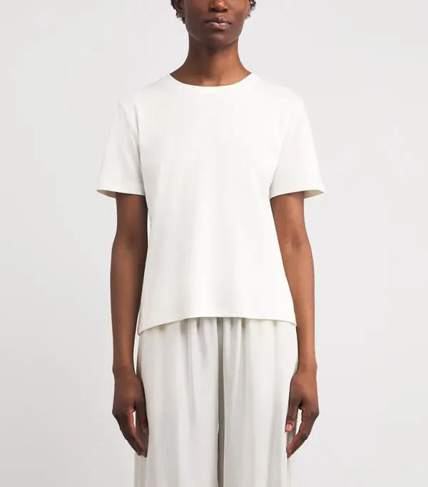 YVES SALOMON Pima Cotton-silk Interlock T-shirt - White