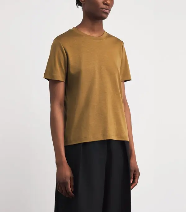 YVES SALOMON Pima Cotton-silk Interlock T-shirt - Beige