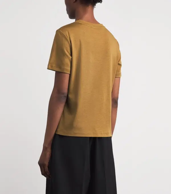 YVES SALOMON Pima Cotton-silk Interlock T-shirt - Beige