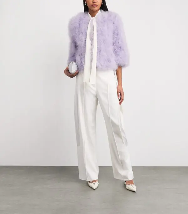 YVES SALOMON Feather Cropped Jacket