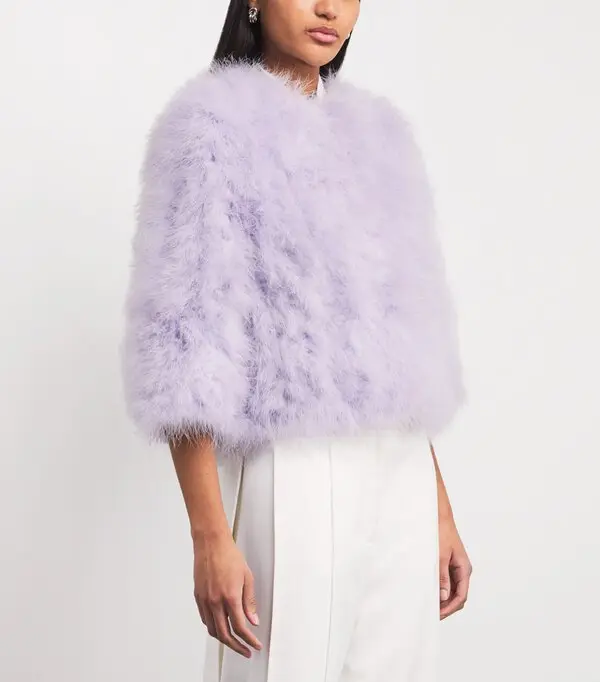 YVES SALOMON Feather Cropped Jacket
