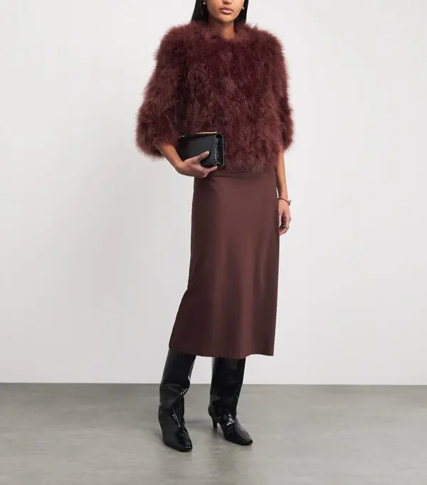 YVES SALOMON Feather Cropped Jacket