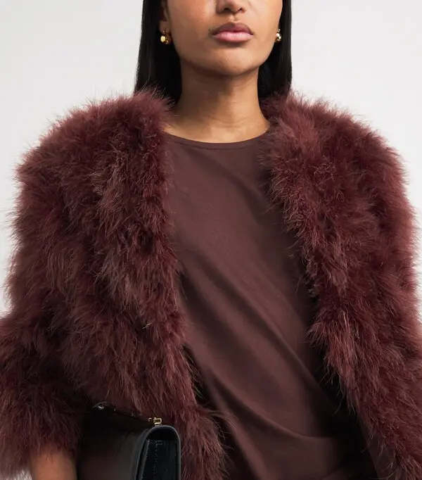 YVES SALOMON Feather Cropped Jacket