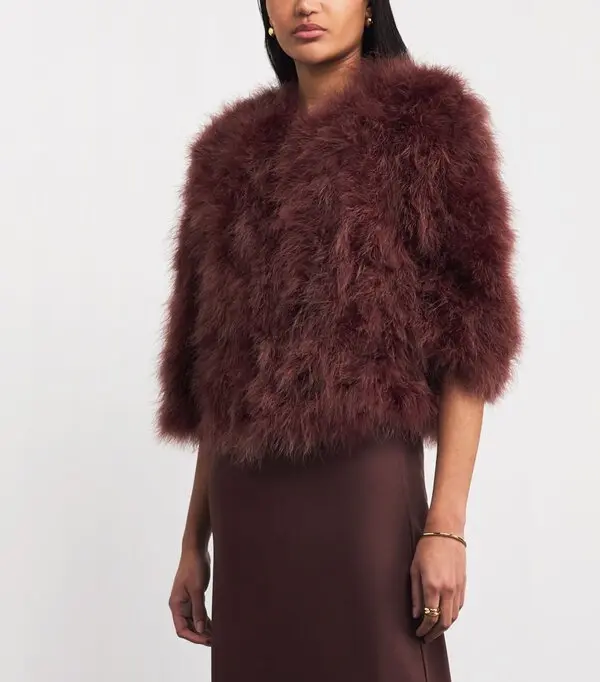 YVES SALOMON Feather Cropped Jacket
