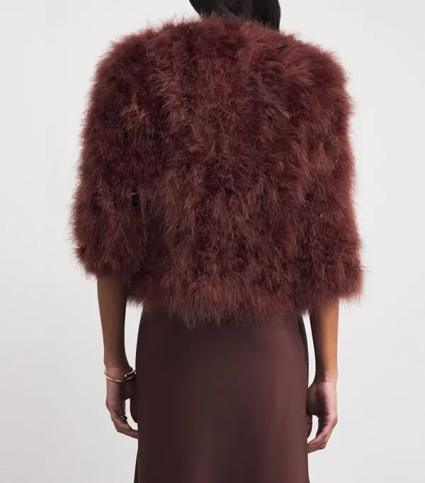 YVES SALOMON Feather Cropped Jacket