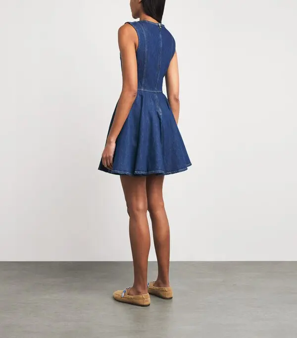 Maje Denim Flared Mini Dress