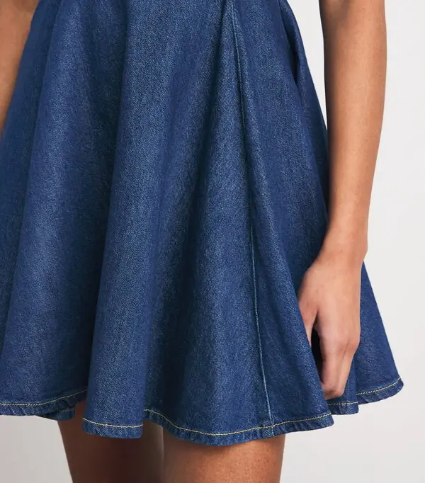 Maje Denim Flared Mini Dress