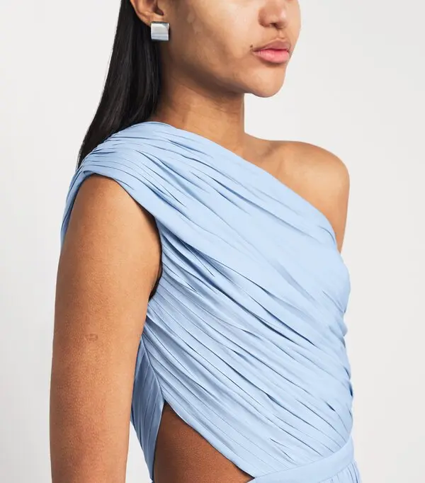 Maje One-shoulder Maxi Dress - Blue
